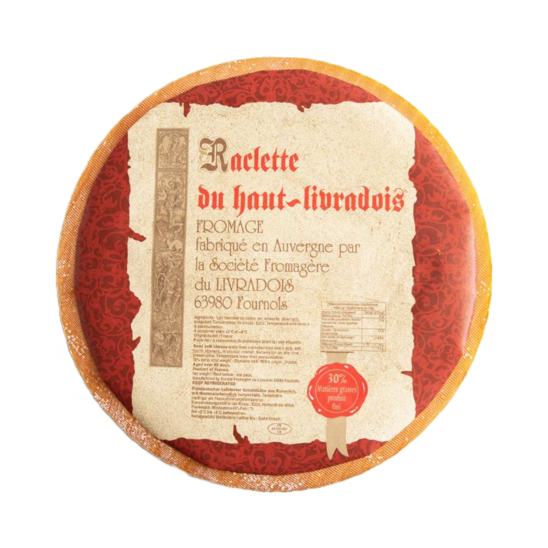 Raclette Livradoux Cheese - Whole Wheel 14lb – Alma Gourmet